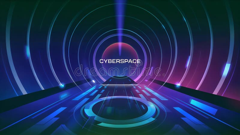 Digital Frontier Futuristic Abstract Technology Stock Illustration ...