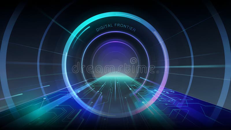 Digital Frontier Futuristic Abstract Technology Stock Illustration ...