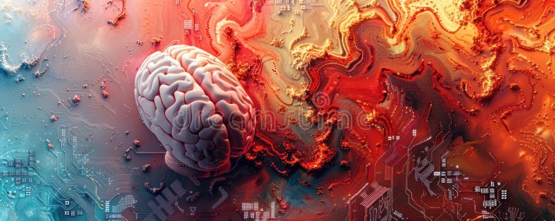 Digital Fusion: Brain and CPU Chip Stock Image - Image of innovation ...