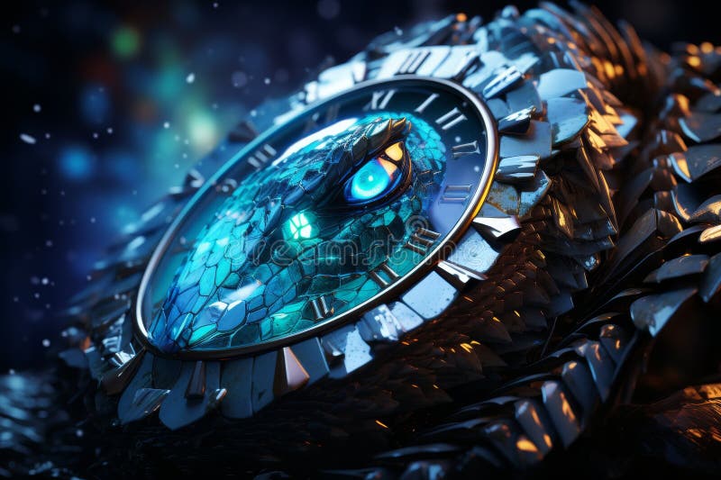 Rotating Digital Nebula with 2025 Numbers, Snake with Glowing Eyes on ...