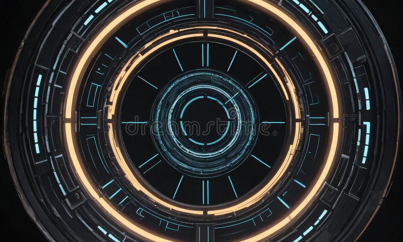 Digital Futuristic Circular Interface with Complex Network Lines and ...