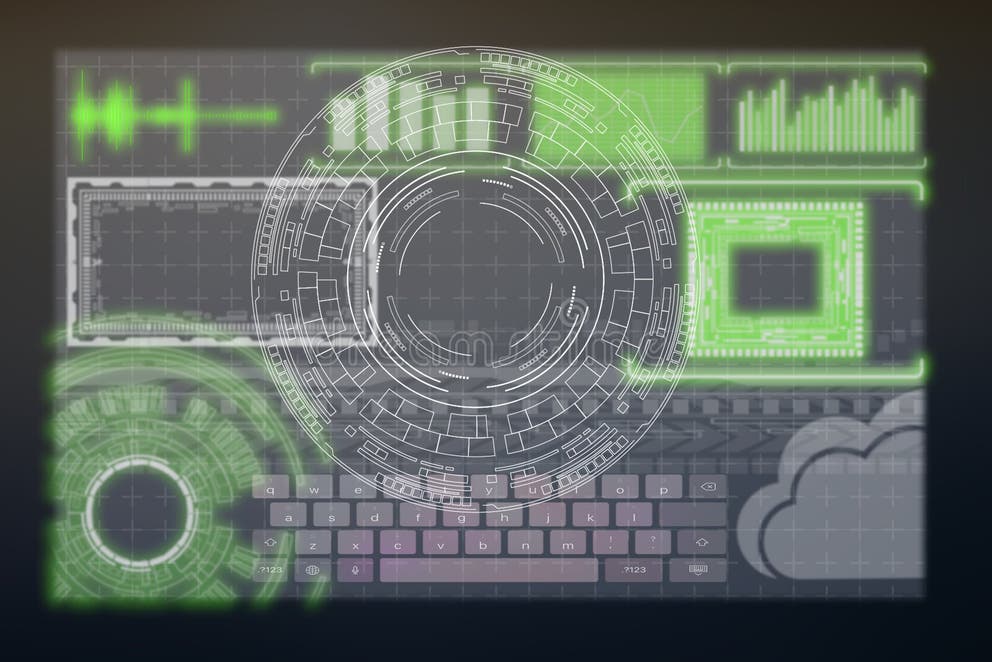 Digital Futuristic Computer Interface Isolated B Stock Image - Image of ...