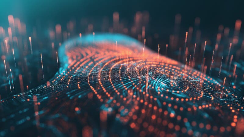 Digital Futuristic Data Stream Visualization Stock Illustration ...