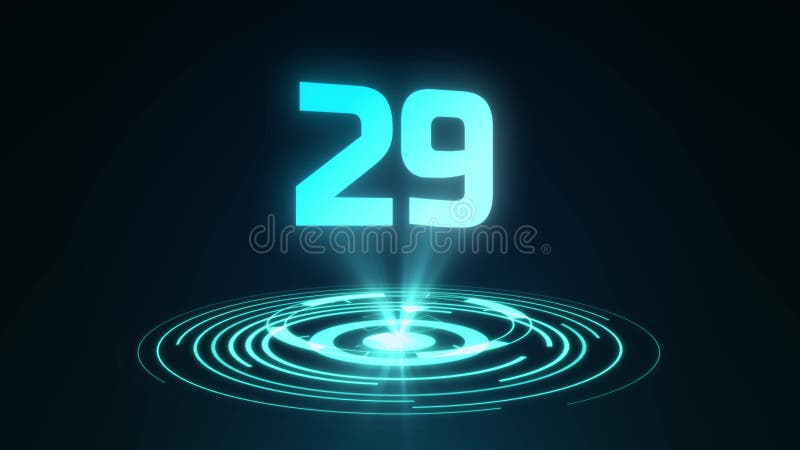 Digital Futuristic HUD with Countdown. Rotating Elements Red and Blue ...