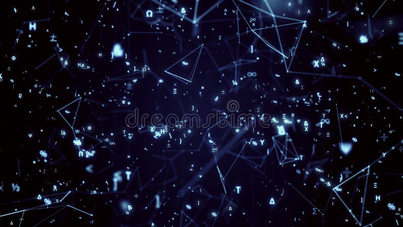 Digital Futuristic Illustration with Math, Physics Formulas in Mesh ... Digital Futuristic Illustration with Math, Physics Formulas in Mesh ...