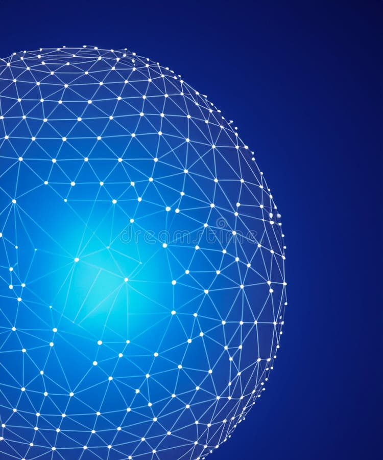 Digital Futuristic Multiverse Planet Low Poly Wireframe Stock ...
