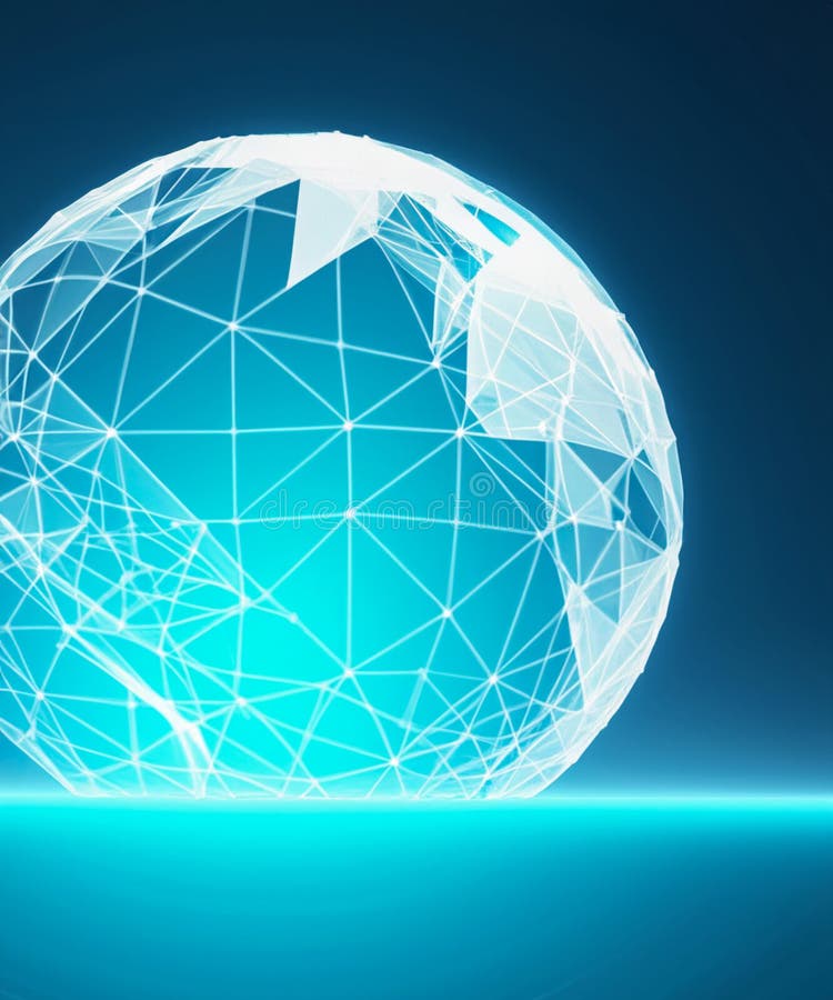 Digital Futuristic Multiverse Planet Low Poly Wireframe Stock ...