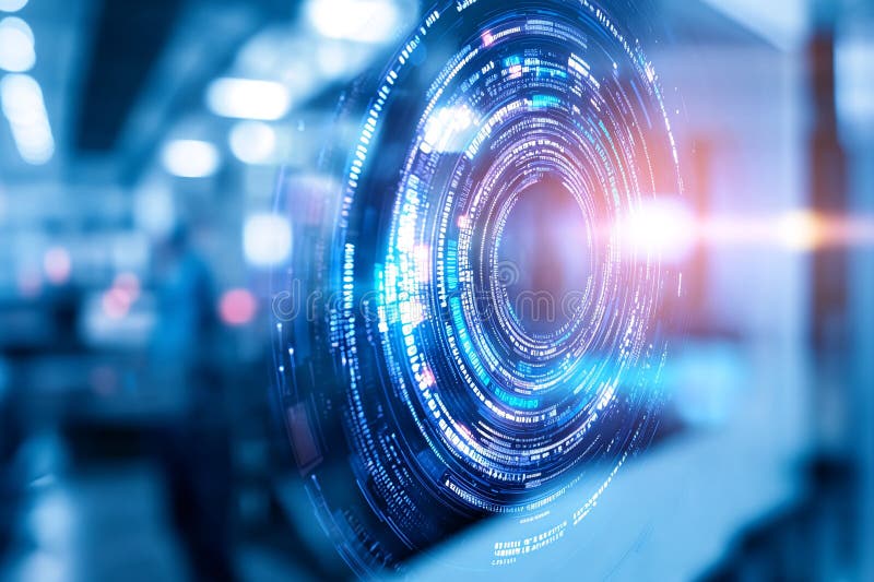 Digital Futuristic Technology Concept with Abstract Data Visualization Interface Stock Photo ...