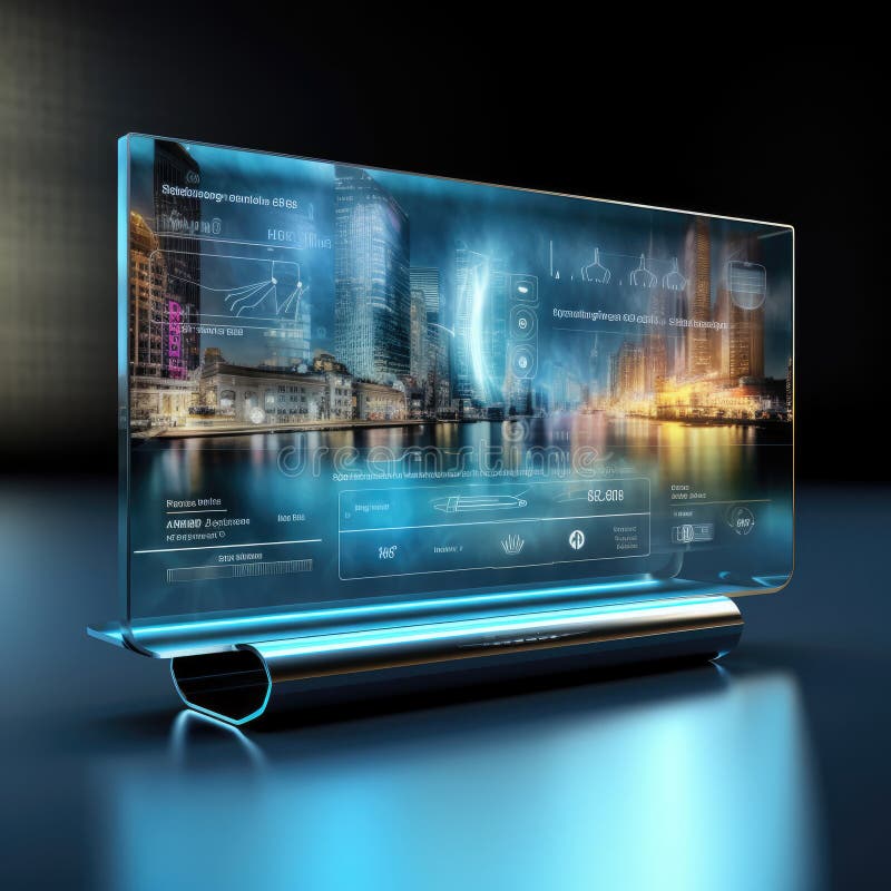 Digital Futuristic Television. Generative Ai Stock Illustration ...