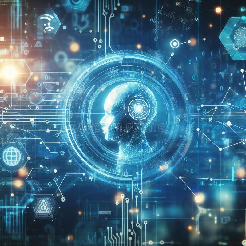 Digital Futuristic World with a I Technology Ai Generated Stock ...