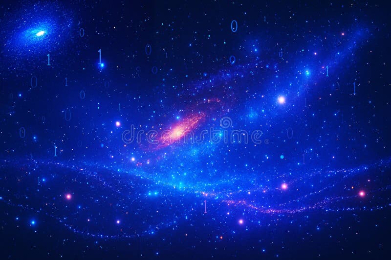 Digital Galaxy with Floating Code and Lights. AI Generated Content ...