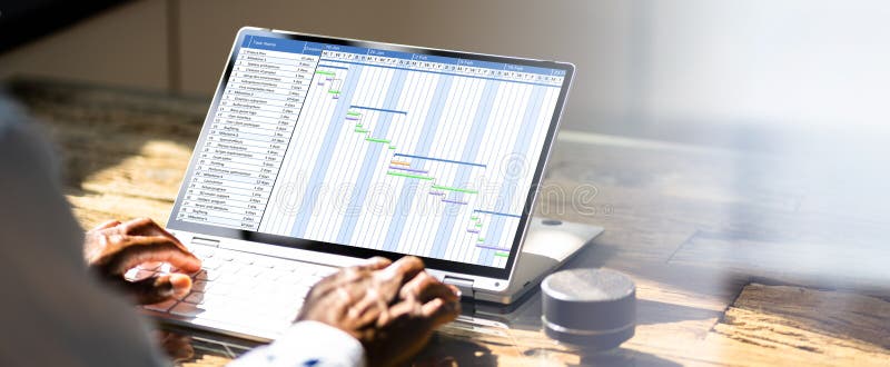 Digital Gantt Project Control Software Stock Image - Image of african ...