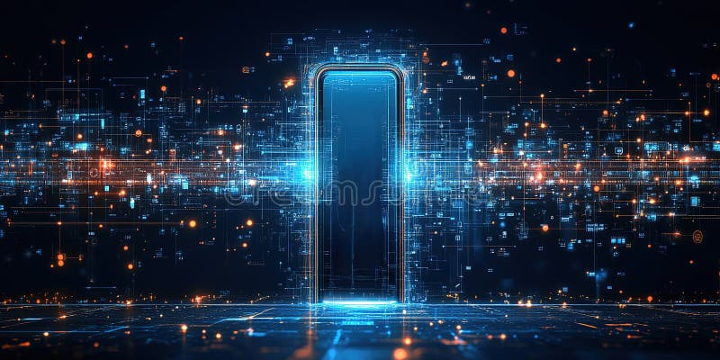 Digital Gateway Represents Connection between Technology and Virtual ...