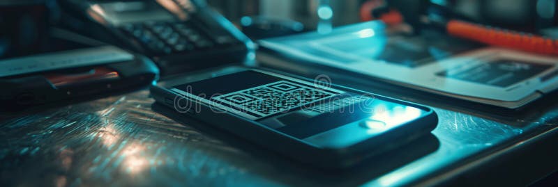 A Digital Gateway: Smartphone Scanning a QR Code on a Laptop Keyboard ...
