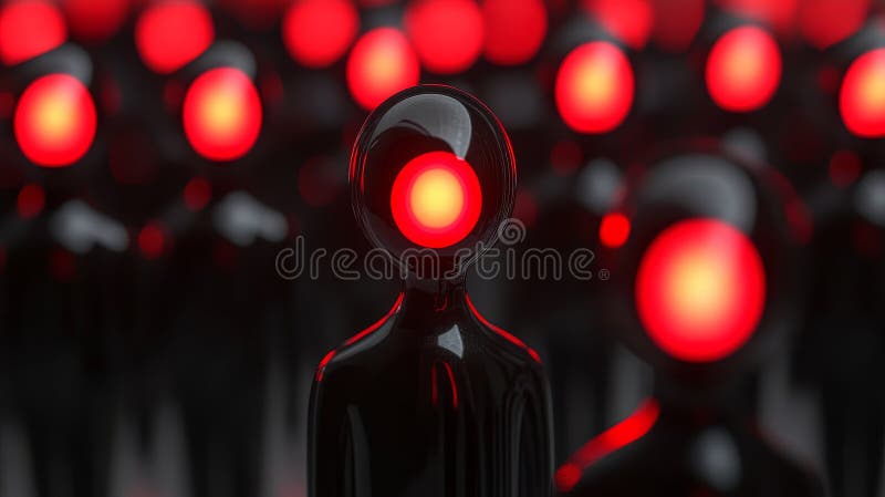 A Digital Gathering of Indistinguishable Black Forms, Dotted with ...