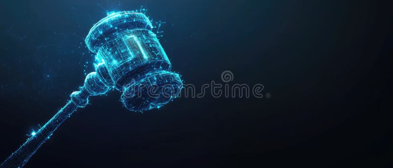 Digital Gavel of Justice stock illustration. Illustration of order ...
