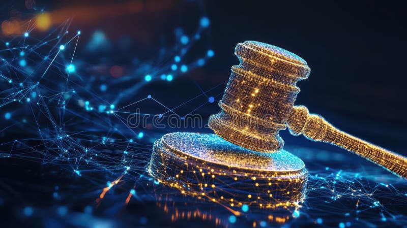 Digital Gavel Representing the Intersection of Law and Technology Stock ...