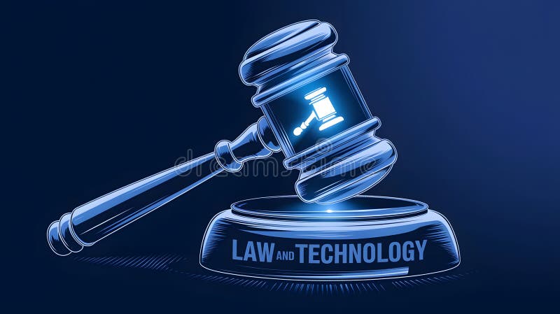 Digital Gavel Representing Modern Law and Technology Integration Stock ...
