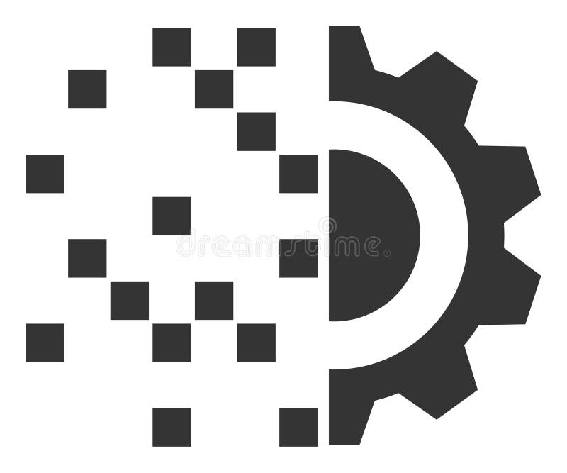 Digital Gear Icon in Transparent Style. Cog Vector Illustration on ...