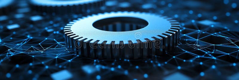 Digital Gear, Technology Background, Abstract Symbol, Lines ...