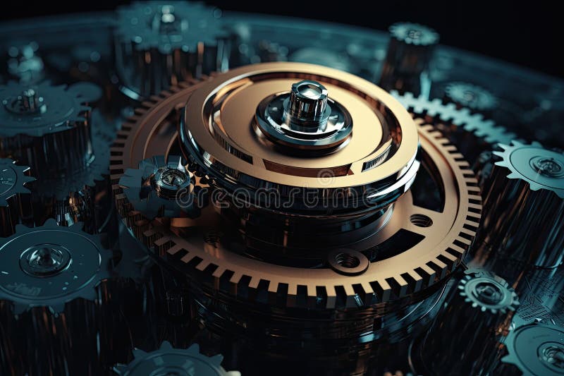 Digital Gear Wheels on Circuit Board. High Technology Engineering ...