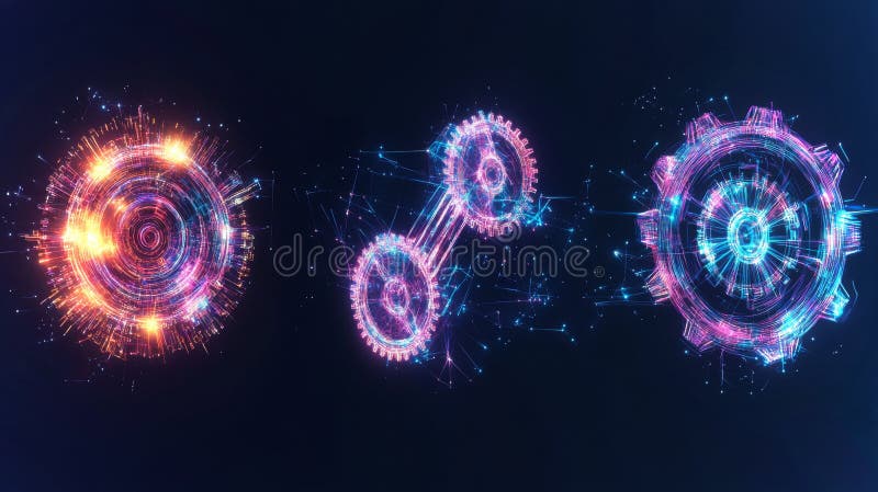 Digital Gears and Circuits Illustrating Artificial Intelligence ...