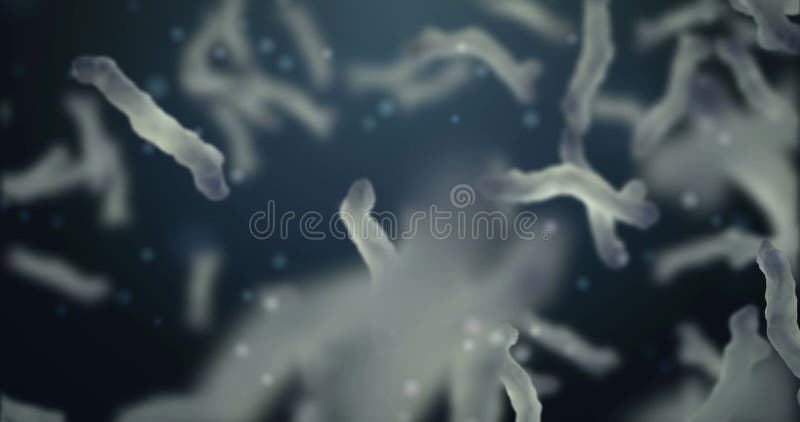 Digital Generated Bacteria Cells Flowing Against Blue Background Stock ...