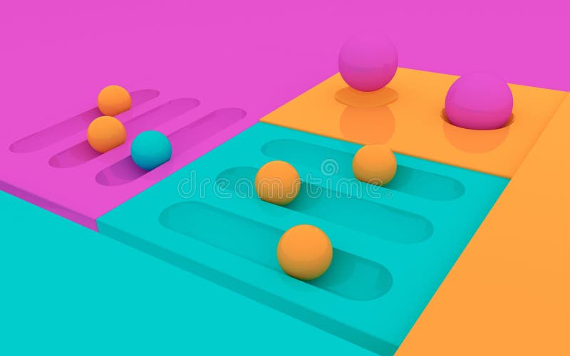Digital Generated 3d Illustration of Abstract Block Shaped Multi ...