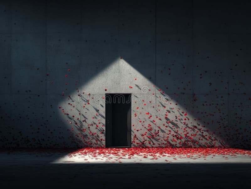 Digital Generated Debris Behind Solid House Shadow with Fractures Stock ...