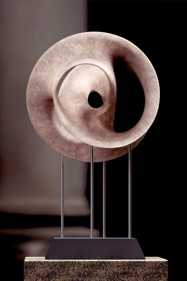 Digital-Generated Geometric Modern Sculpture Stock Illustration ...