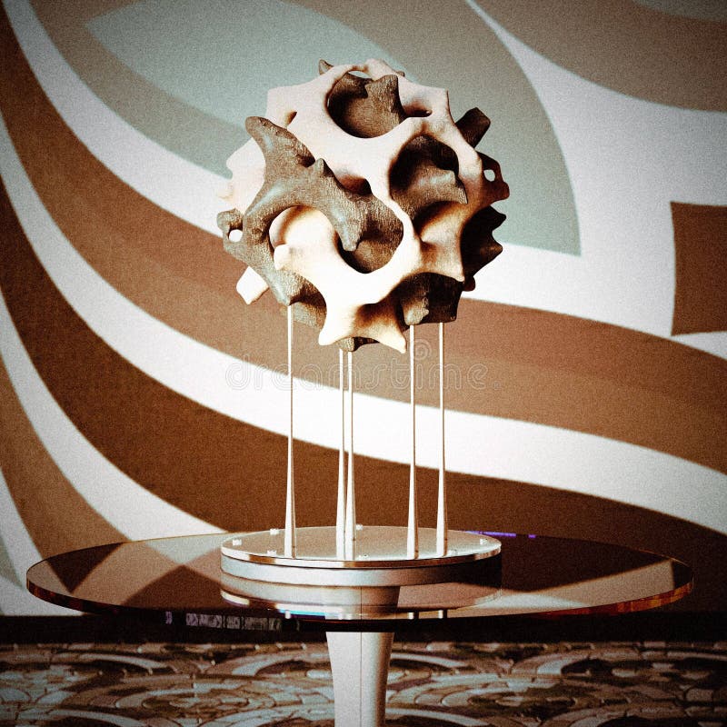 Digital-Generated Geometric Modern Sculpture Stock Illustration ...