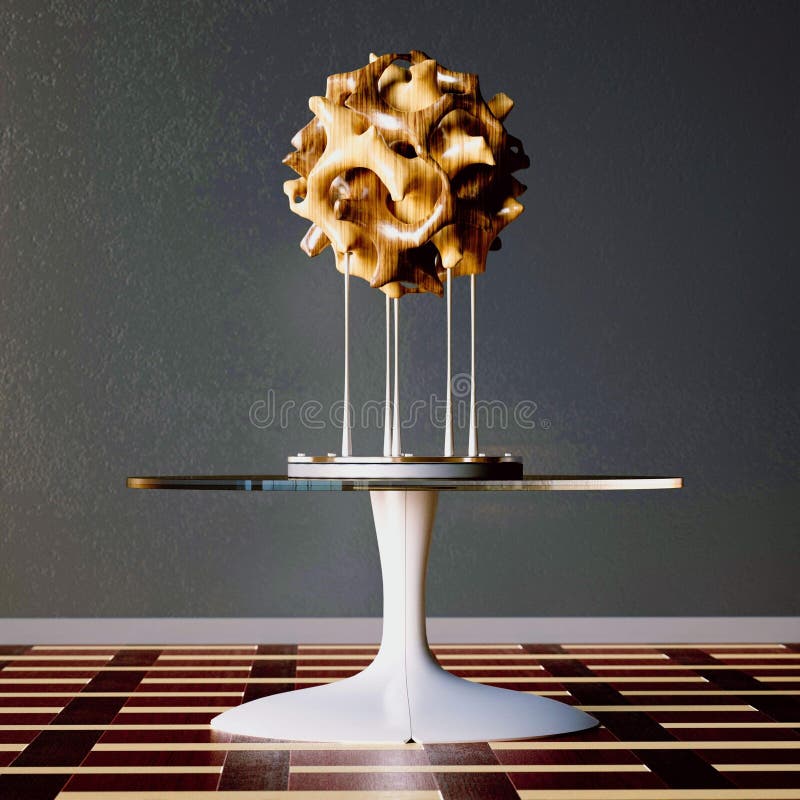 Digital-Generated Geometric Modern Sculpture Stock Illustration ...