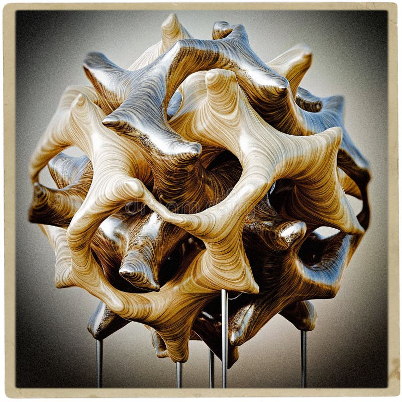 Digital-Generated Geometric Modern Sculpture Stock Illustration ...