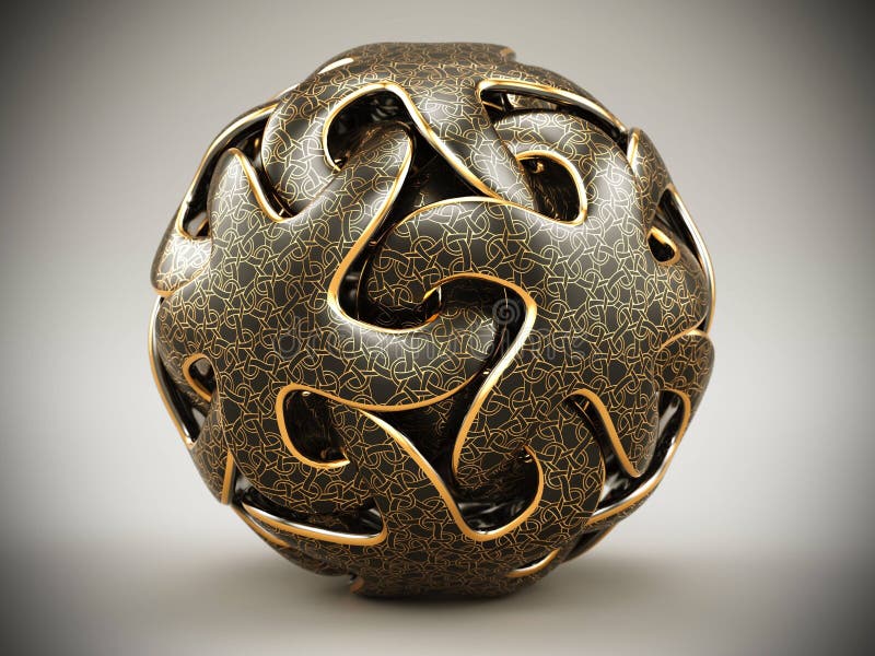 Digital-Generated Geometric Modern Sculpture Stock Illustration ...