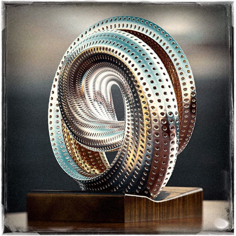 Digital-Generated Geometric Modern Sculpture Stock Illustration ...