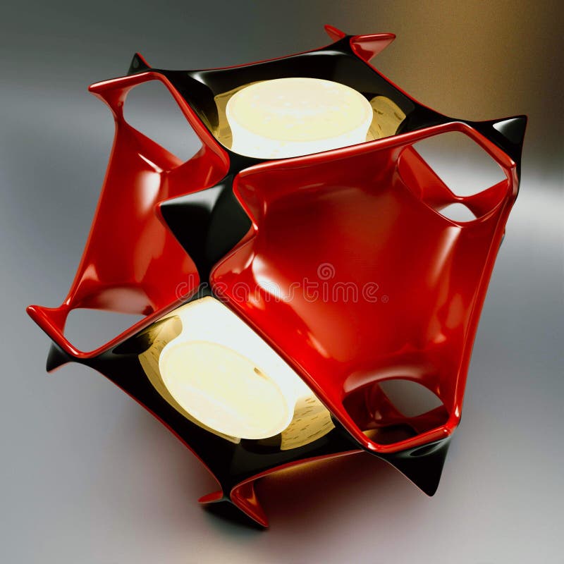 Digital-Generated Geometric Modern Sculpture Stock Illustration ...