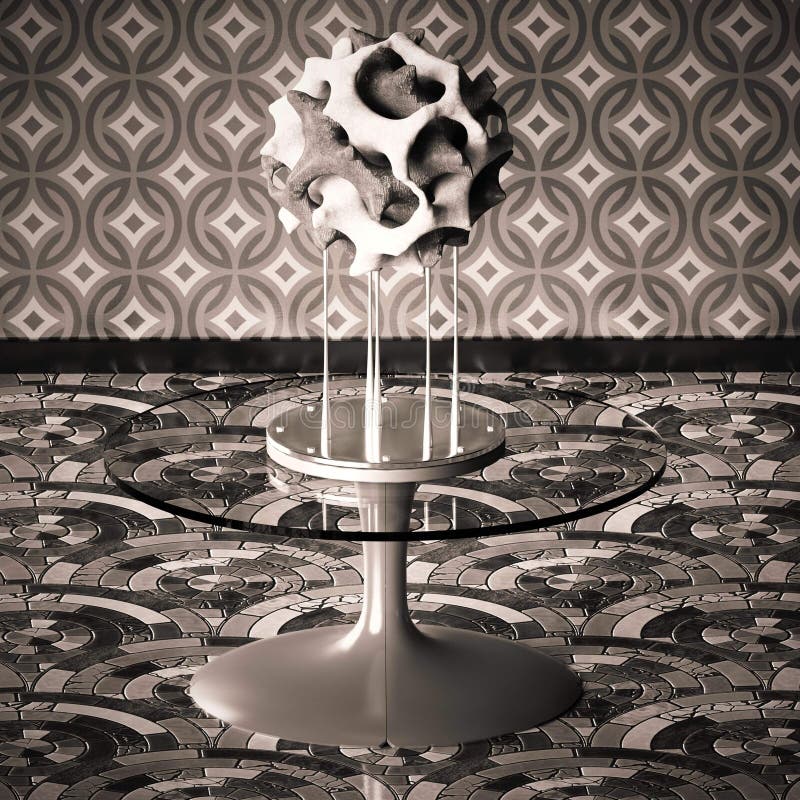 Digital-Generated Geometric Modern Sculpture Stock Illustration ...