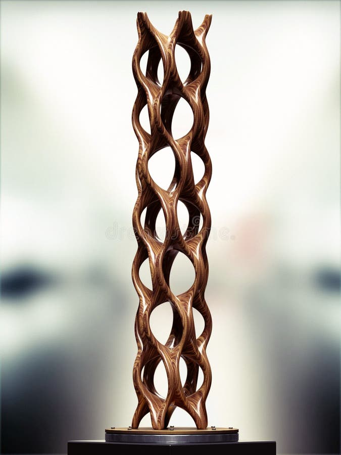 Digital-Generated Geometric Modern Sculpture Stock Illustration ...