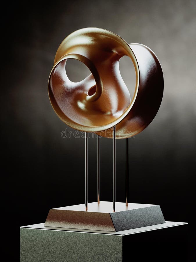 Digital-Generated Geometric Modern Sculpture Stock Illustration ...