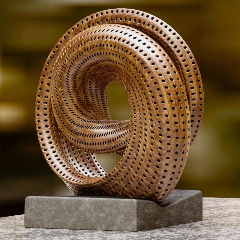 Digital-Generated Geometric Modern Sculpture Stock Illustration ...