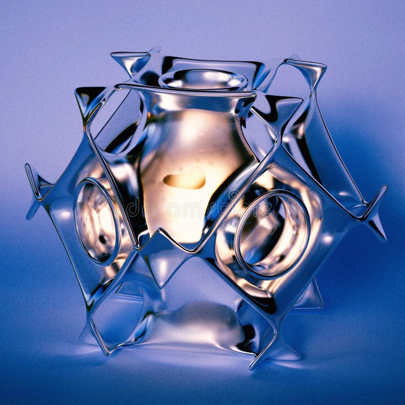 Digital-Generated Geometric Modern Sculpture Stock Illustration ...