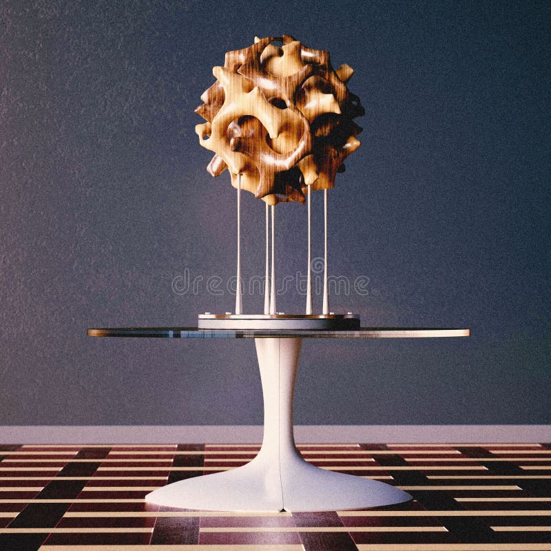 Digital-Generated Geometric Modern Sculpture Stock Illustration ...