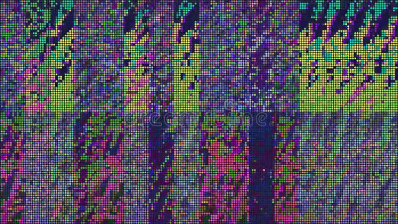 Digital Generated Glitched Animation, Rainbow Data Collapse Video Fx ...