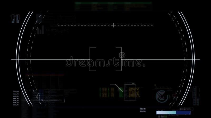 Drone / Airplane Interface HUD Overlay Loop Animation on Black - Alpha ...