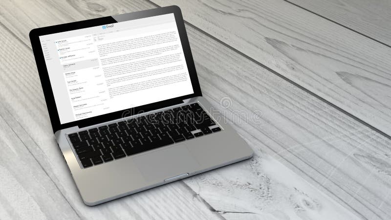 Mail Laptop Over Wooden Tablet Stock Image - Image of concept, message ...