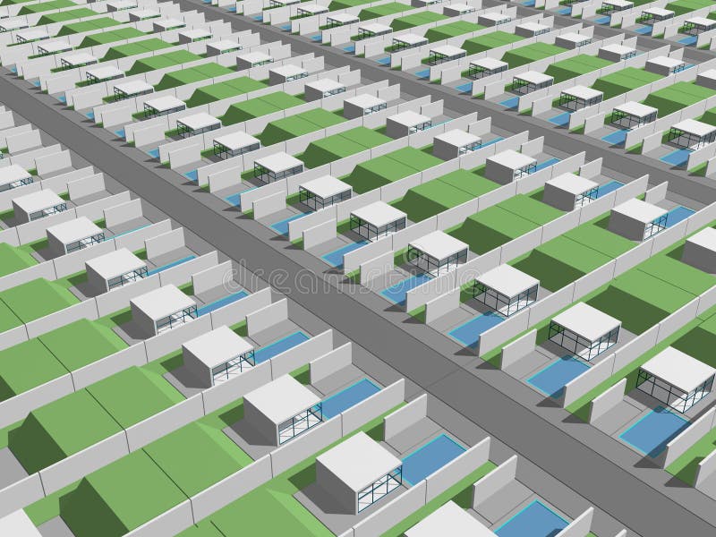 Digital Generic Housing Lots Stock Illustration - Illustration of ...