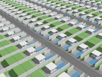 Digital Generic Housing Lots Stock Illustration - Illustration of ...