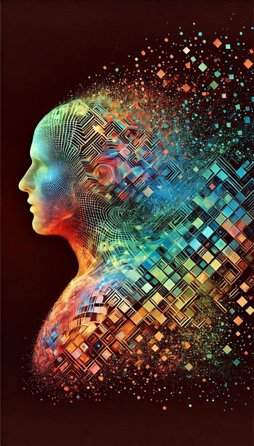 Digital Genesis: Mind in Code Stock Illustration - Illustration of ...