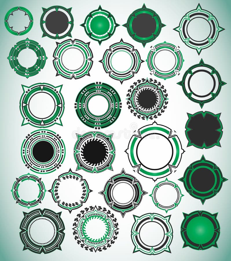 Digital Geometric Abstract Shape Badge Stock Illustration ...