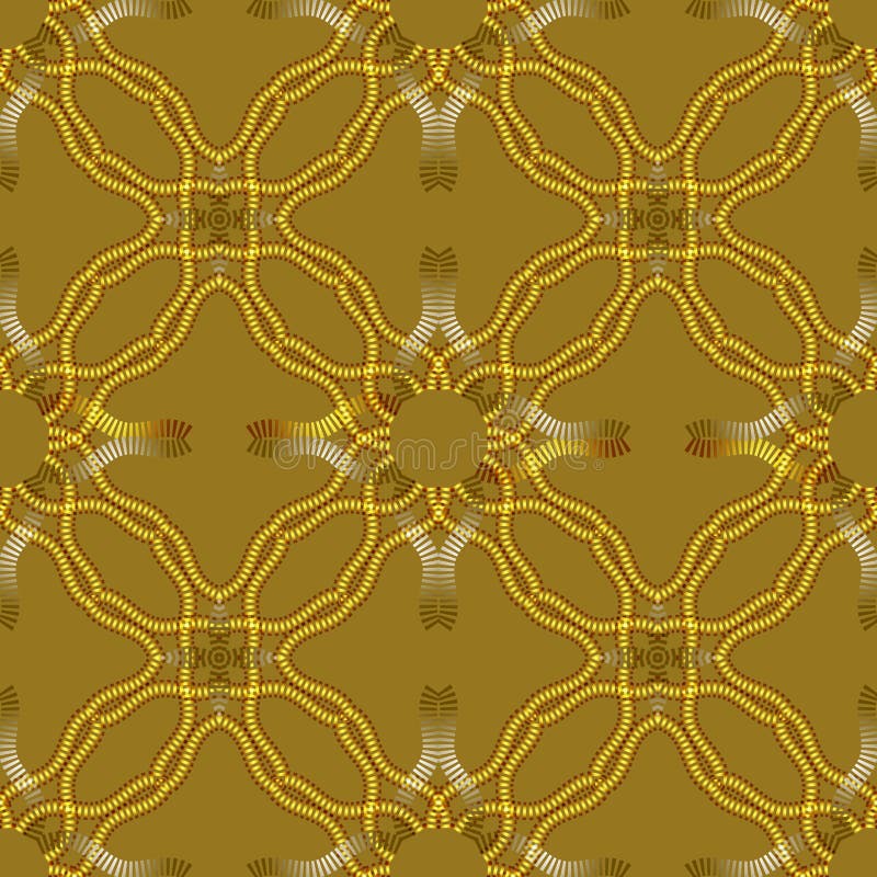 A Digital Geometric Pattern Featuring Golden Braided Shapes on a Muted ...